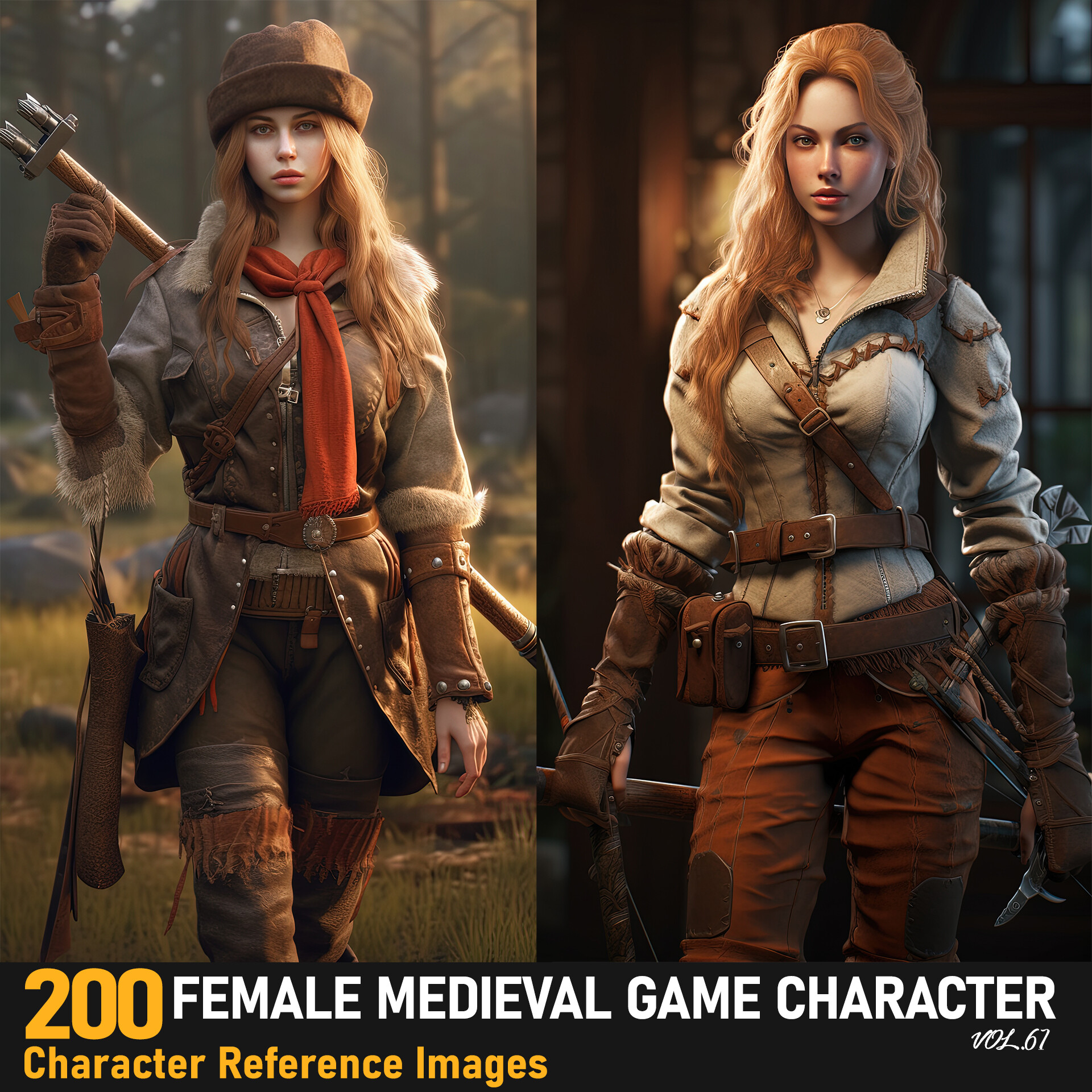 ArtStation - Female Medieval Game Character VOL.61|4K Reference Images