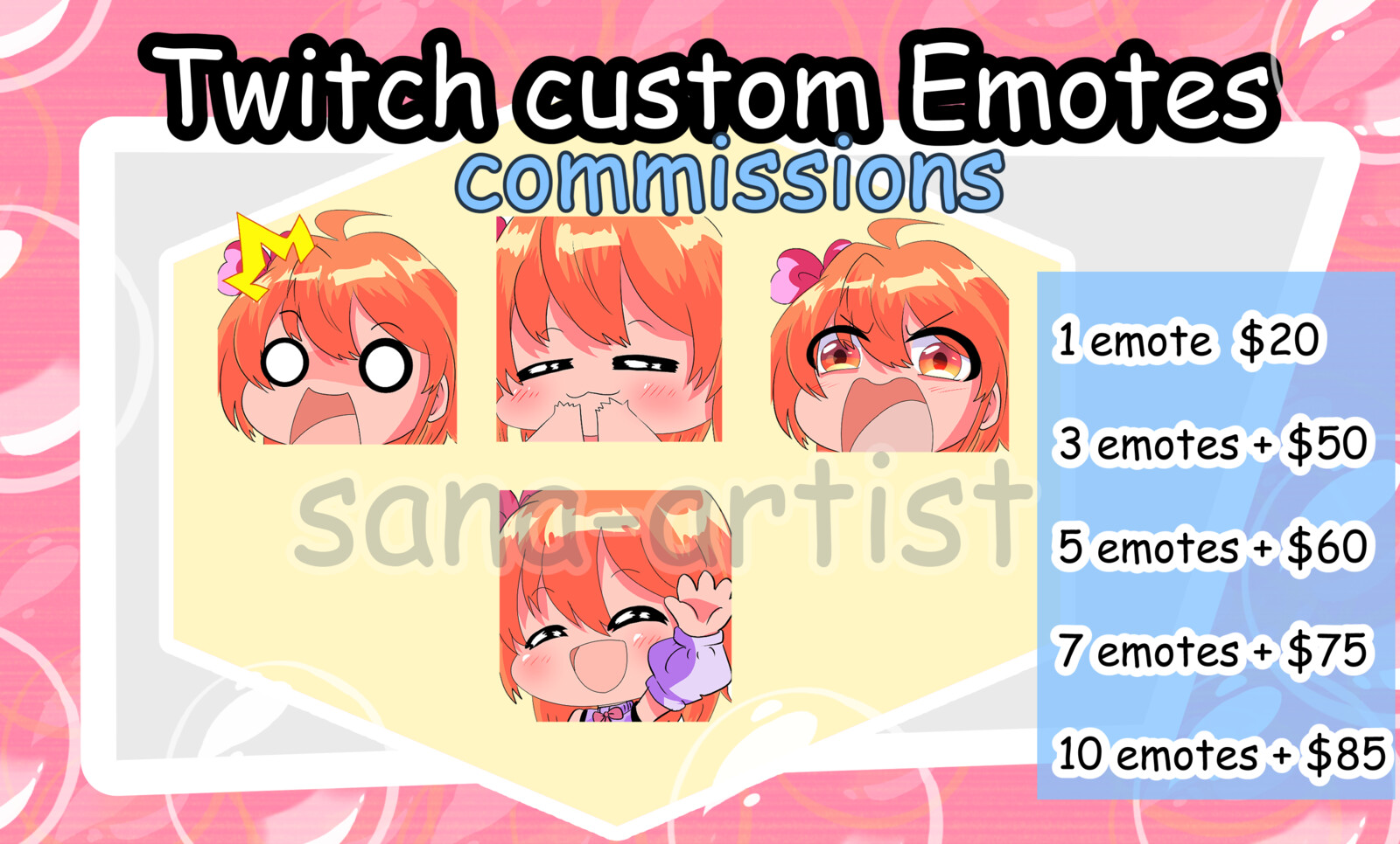Sana artist - commissions are open (Emotes)