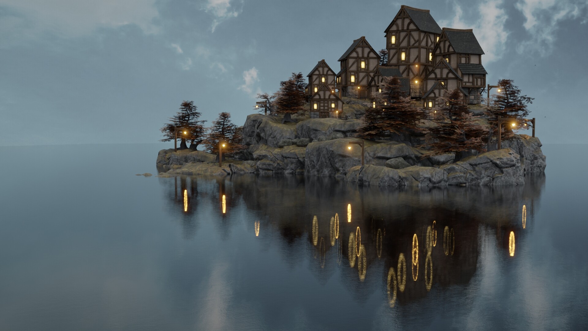 ArtStation - Medieval Island Village