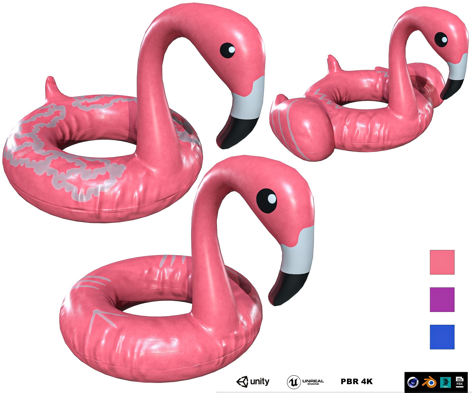 ArtStation - Flamingo Pool Float Pack