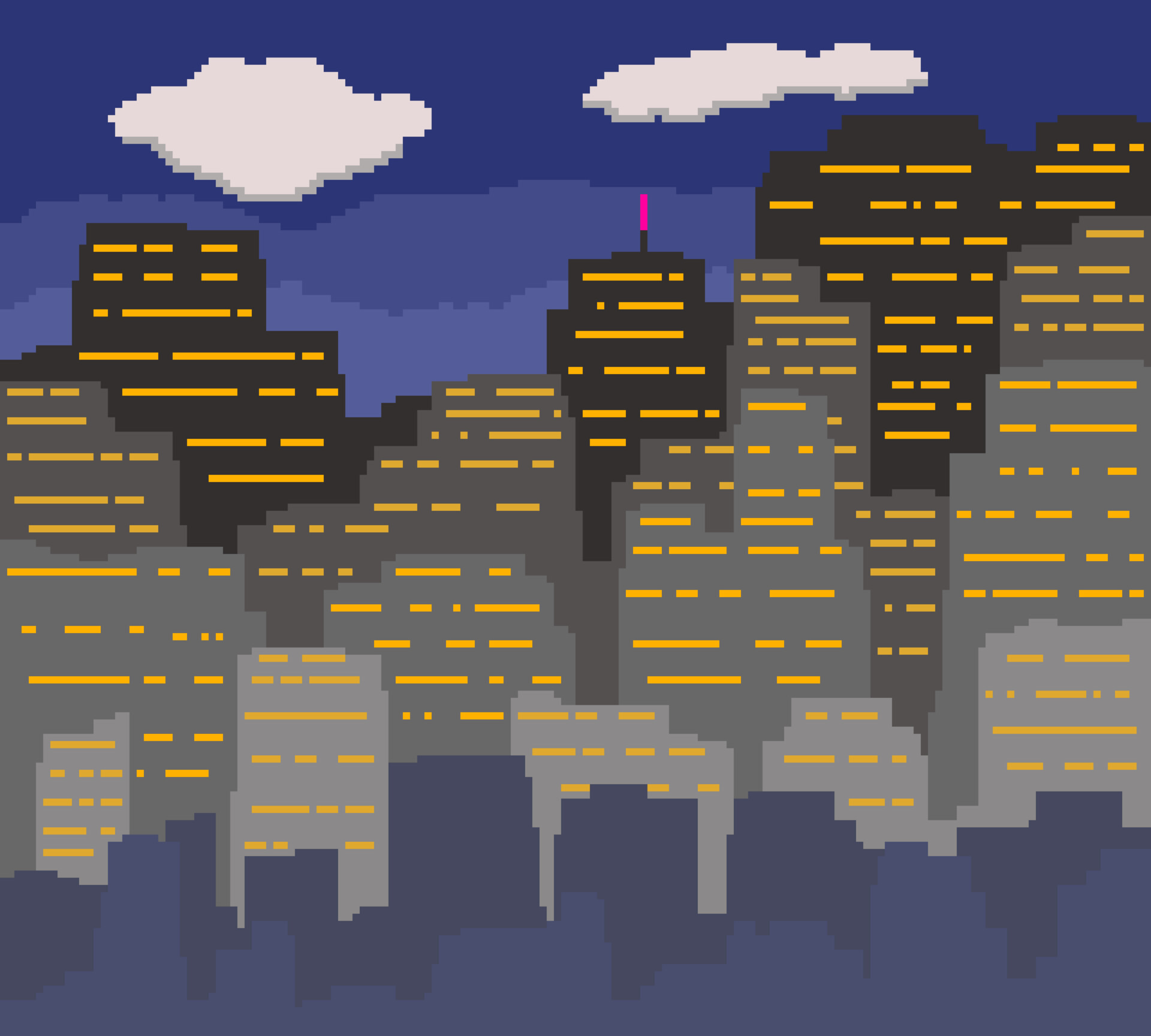 ArtStation - Pixel Town at night