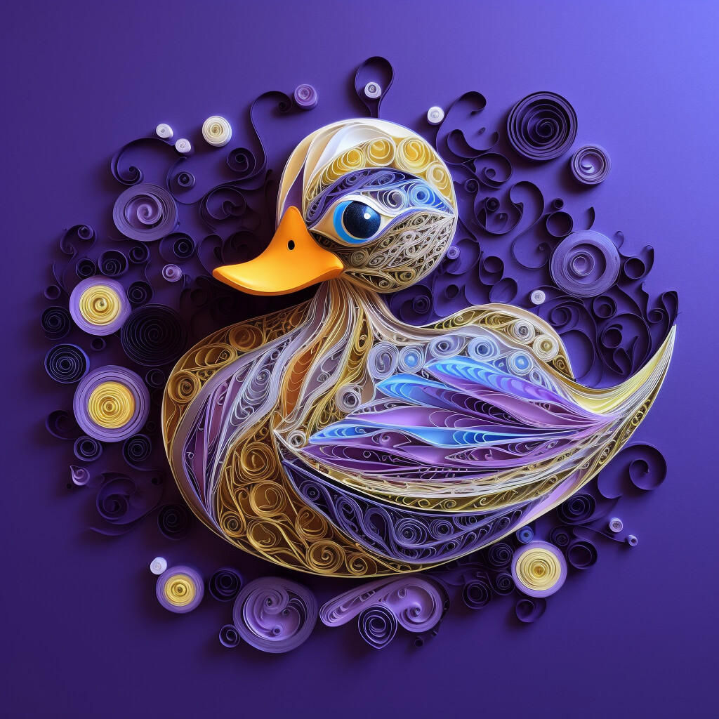 ArtStation - Duck on a purple background. 3D illustration. Fantasy.