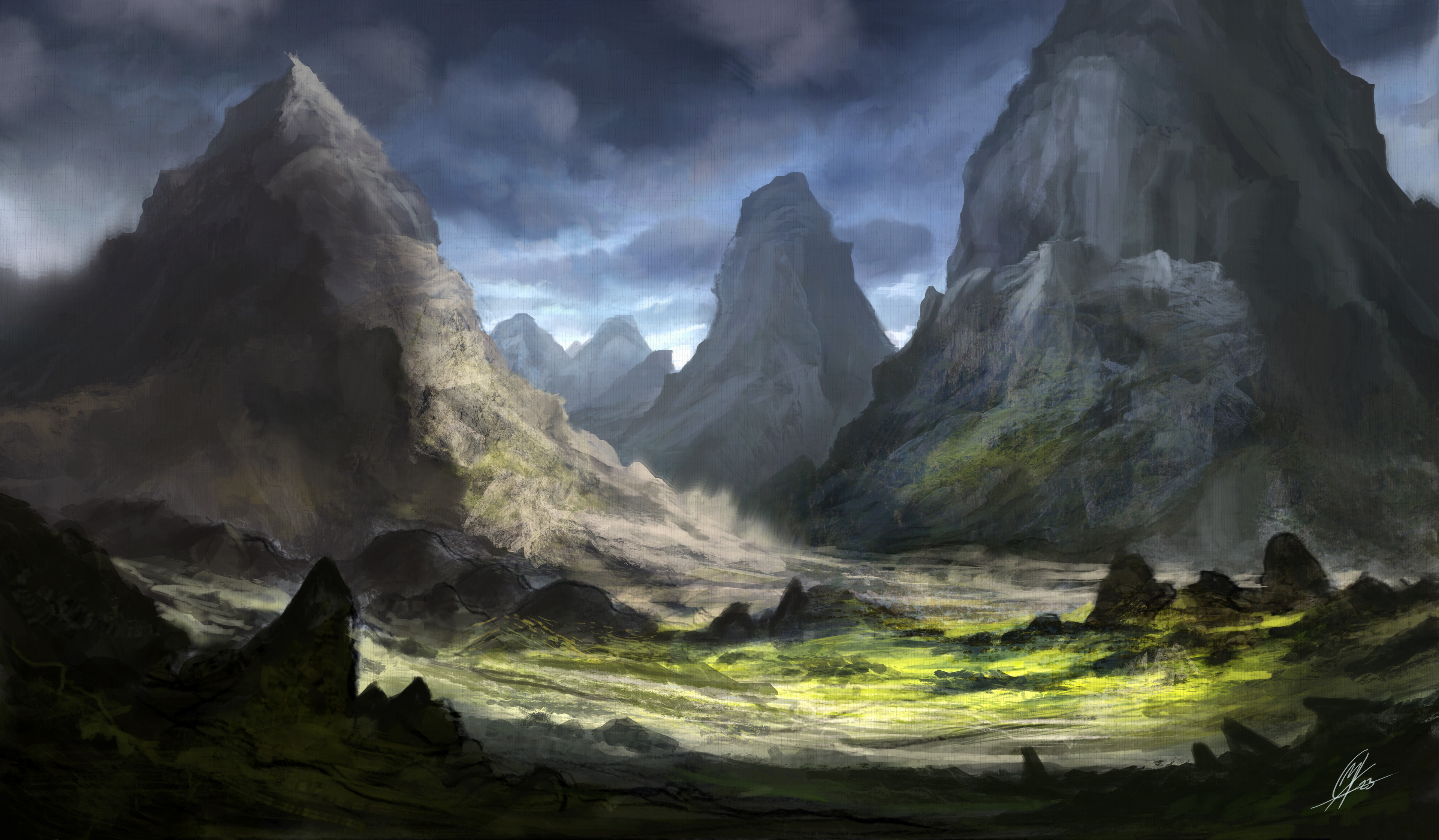 fantasy landscape drawing tutorial