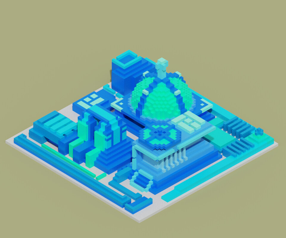 ArtStation - 3D magica voxel building