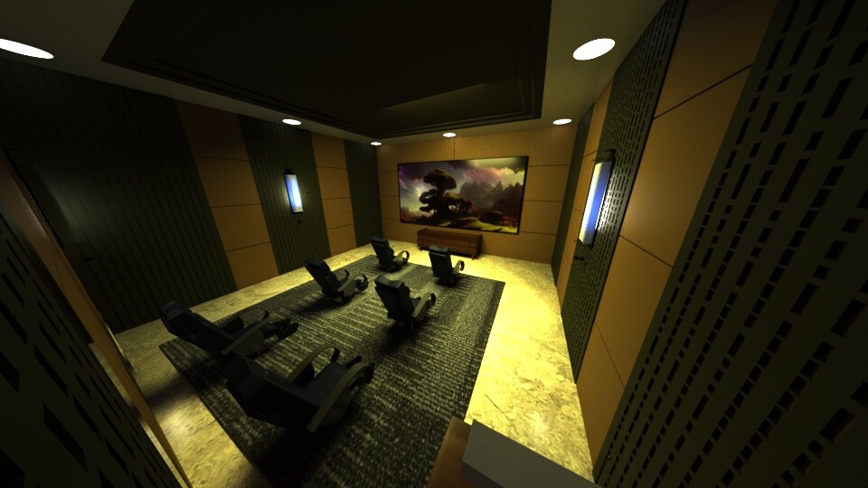 ArtStation - Home Theatre Room Interior