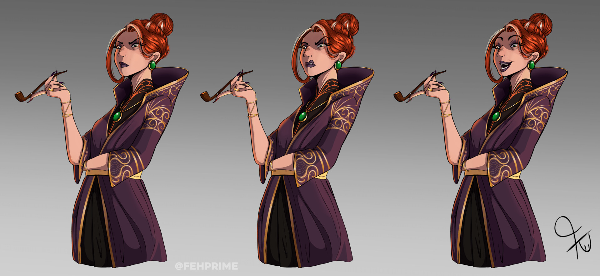 ArtStation - Commission Emblyn expression sheet - Goblin Project