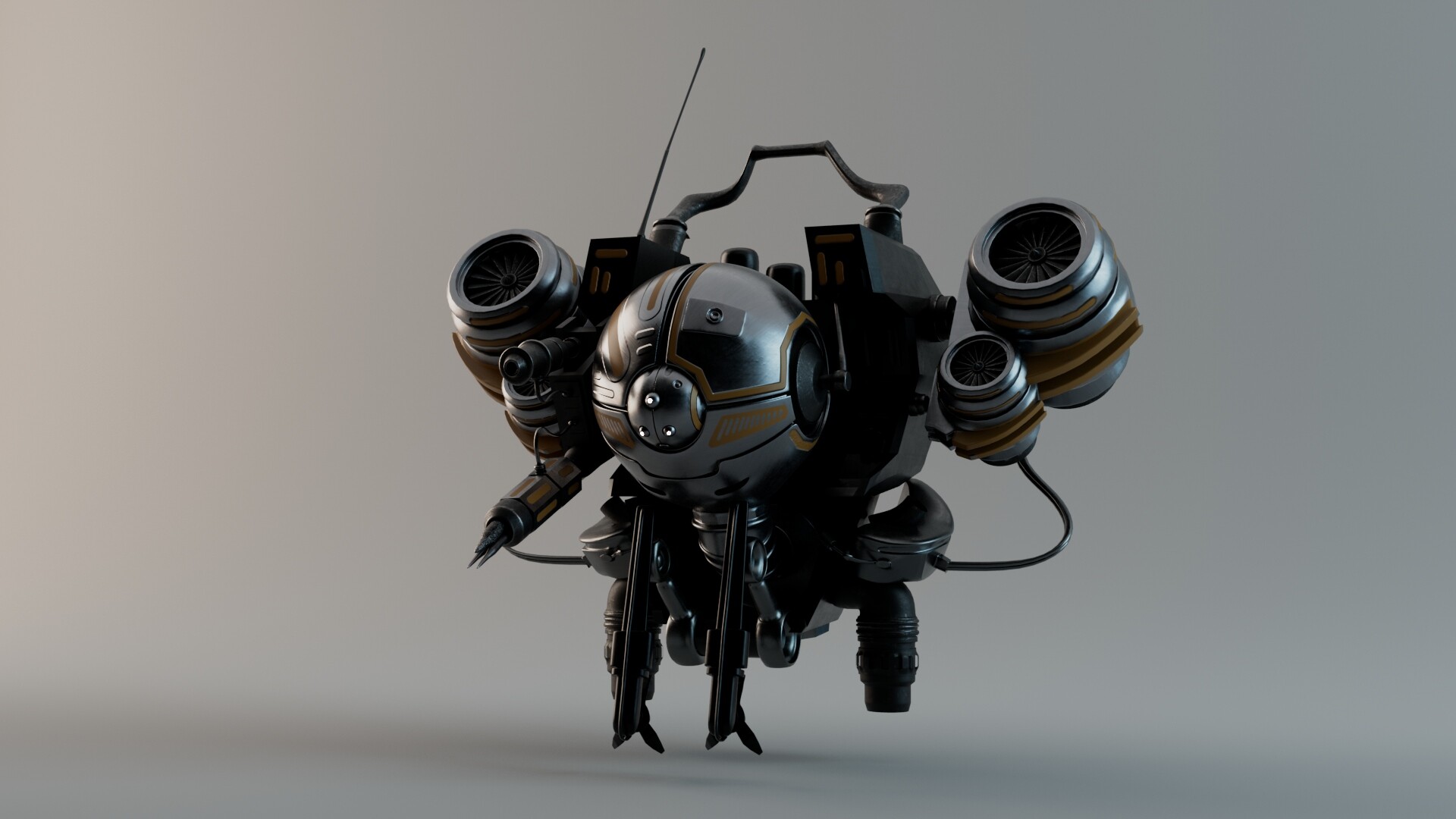 ArtStation - futuristic flying robot