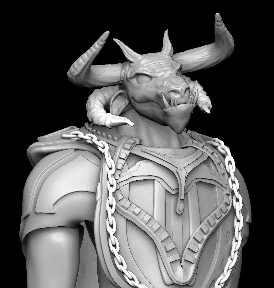 ArtStation - Modeling of a minotaur for concept