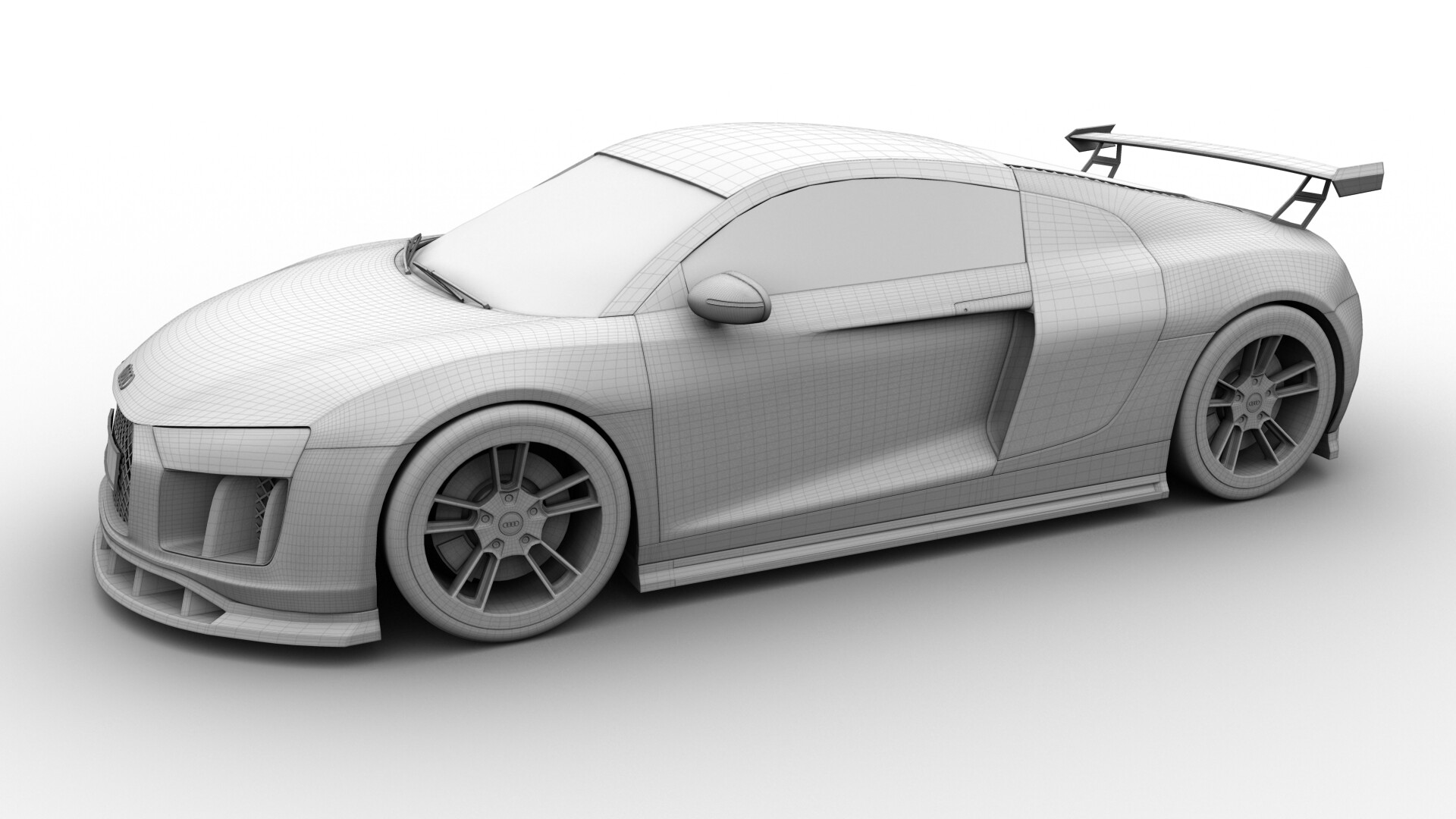 ArtStation - 1# Audi R8_wireframe render