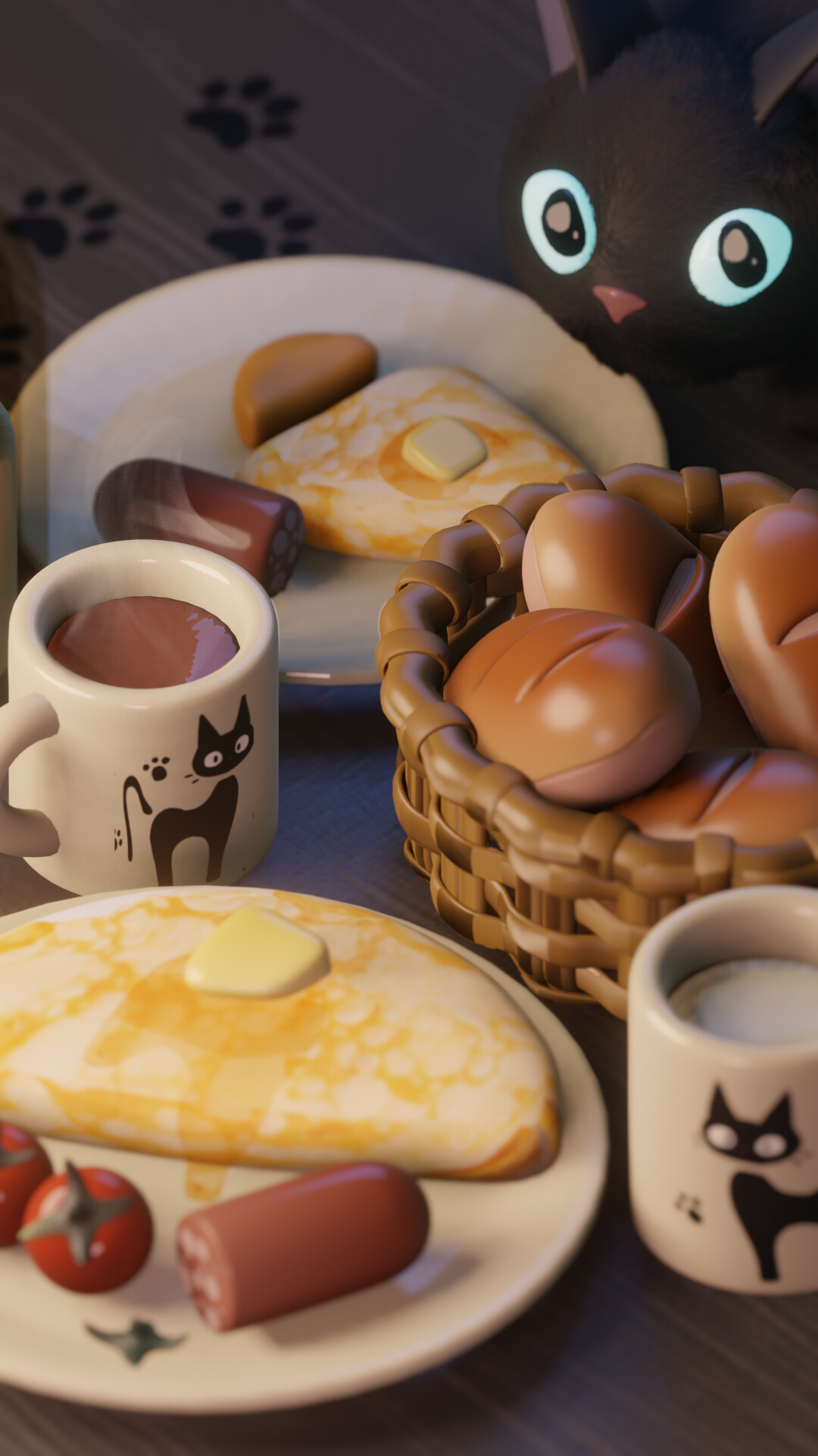 ArtStation - Kiki's and Jiji's Breakfast