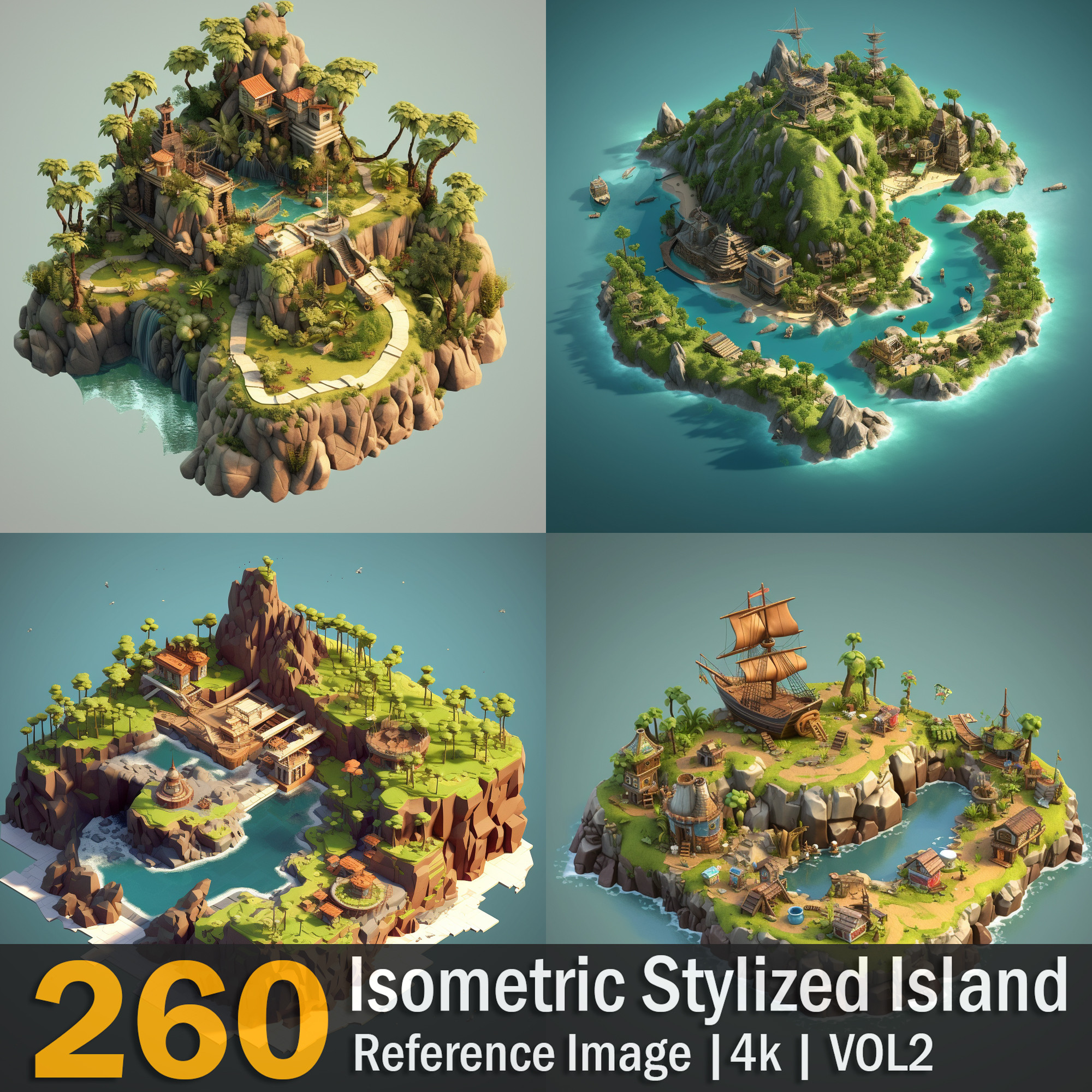 Lumière - Isometric Stylized Island | Reference Images | 4K | VOL2