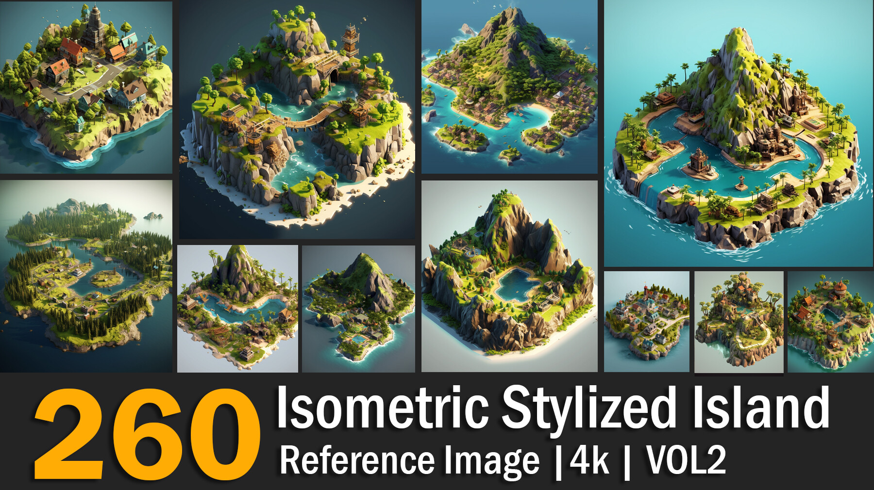 Lumière - Isometric Stylized Island | Reference Images | 4K | VOL2