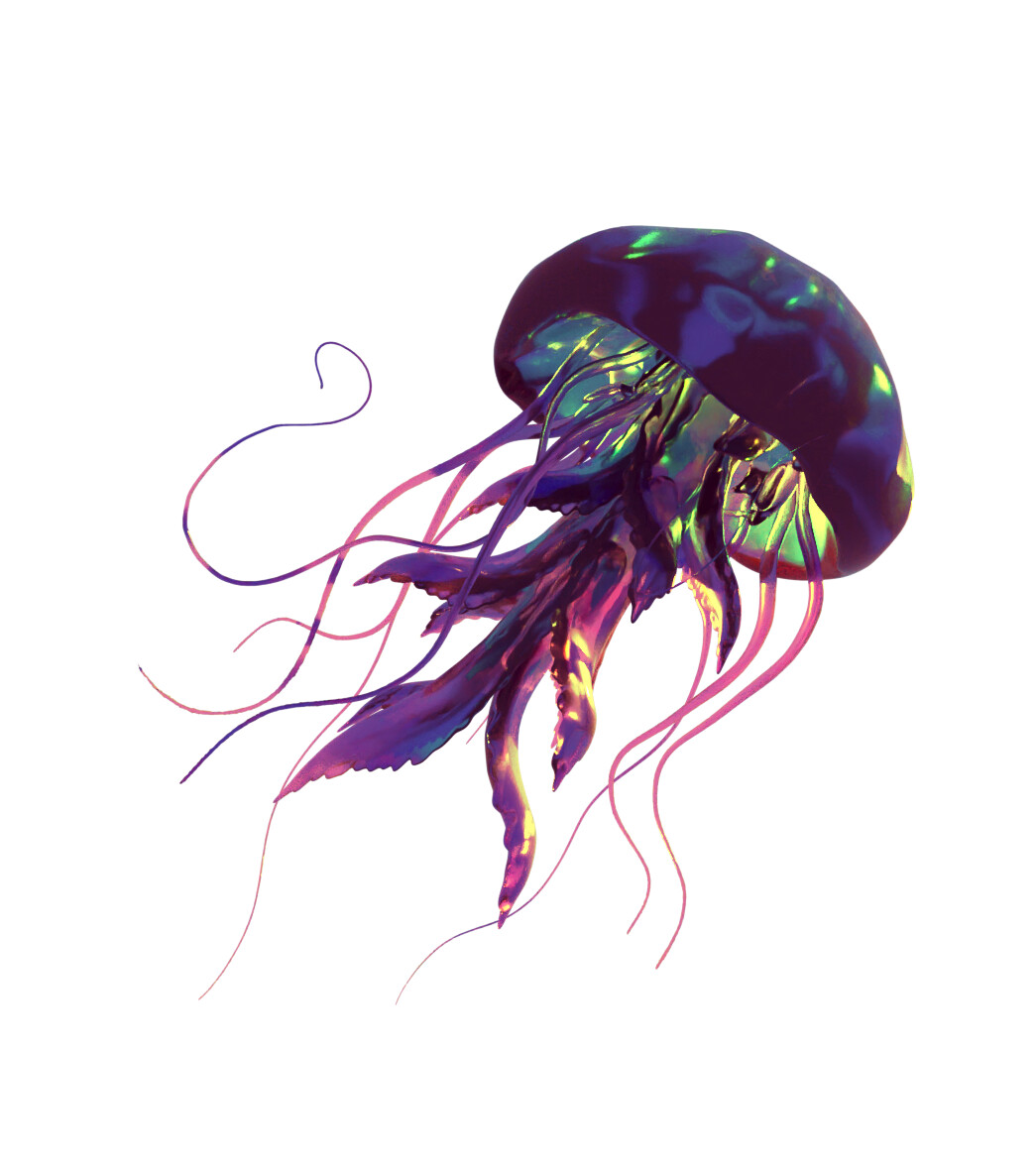how to draw 3d jellyfish