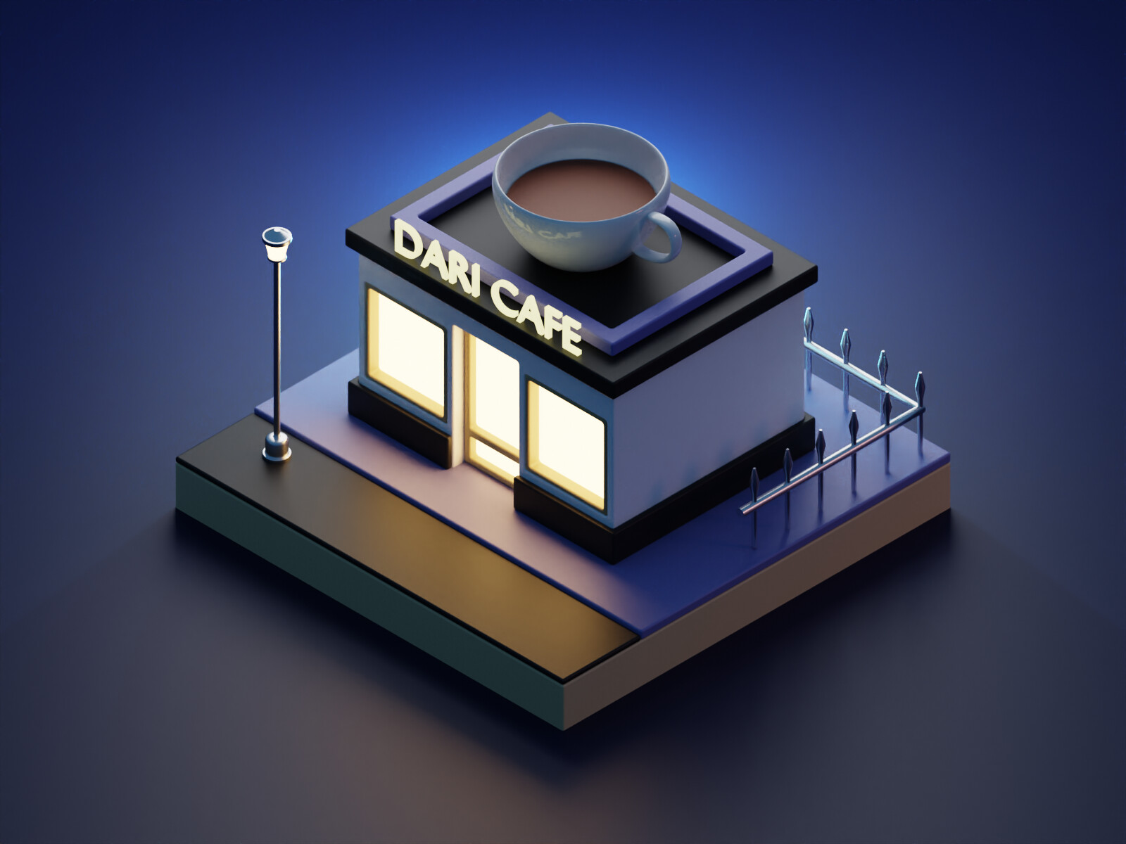 ArtStation - Cafe with lights and good vibes