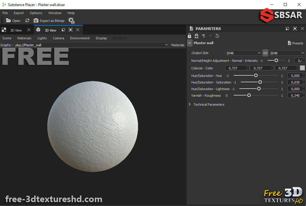 PBR Textures Free Download - Plaster Wall PBR Texture Substance Sbsar ...