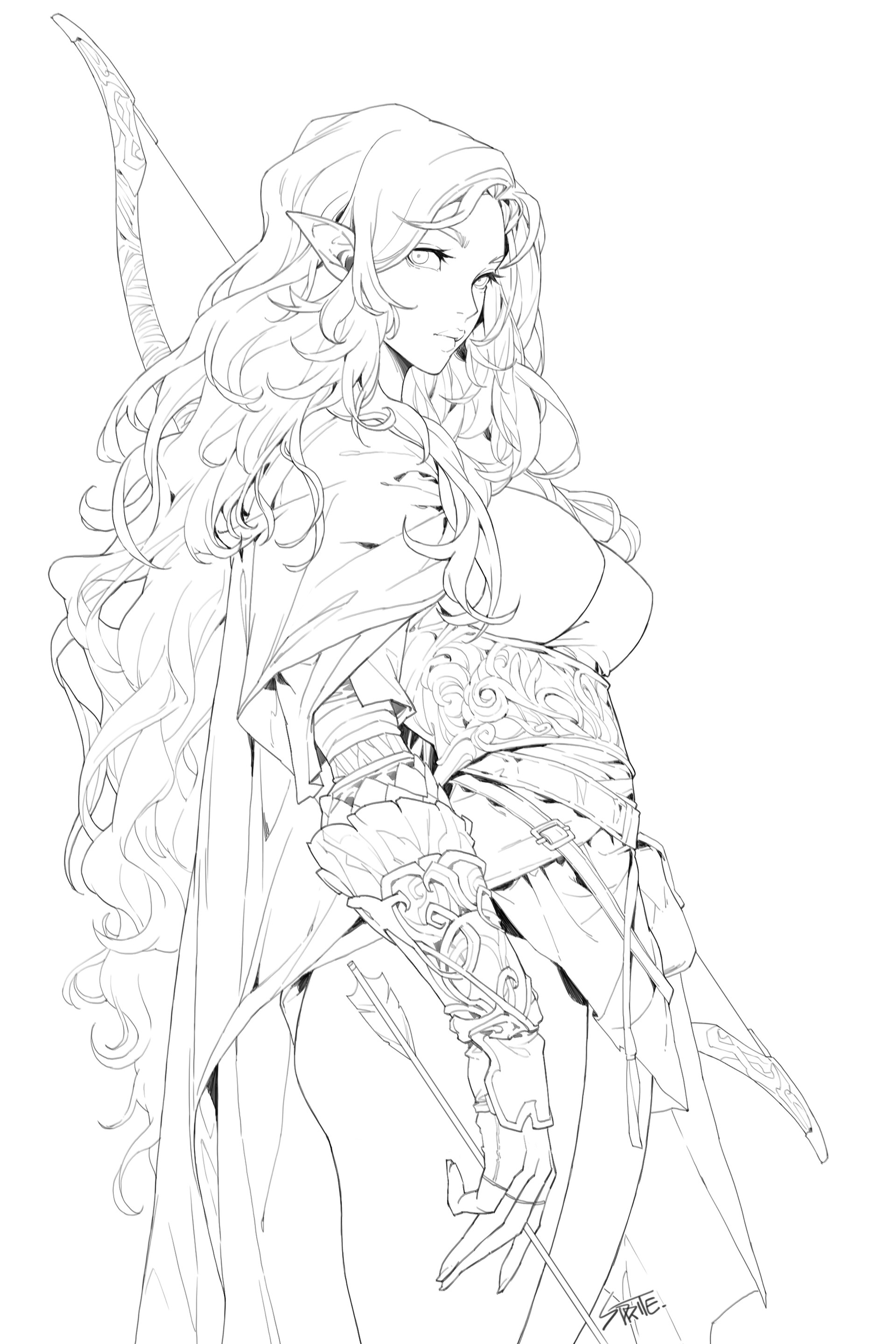 warrior elf coloring pages