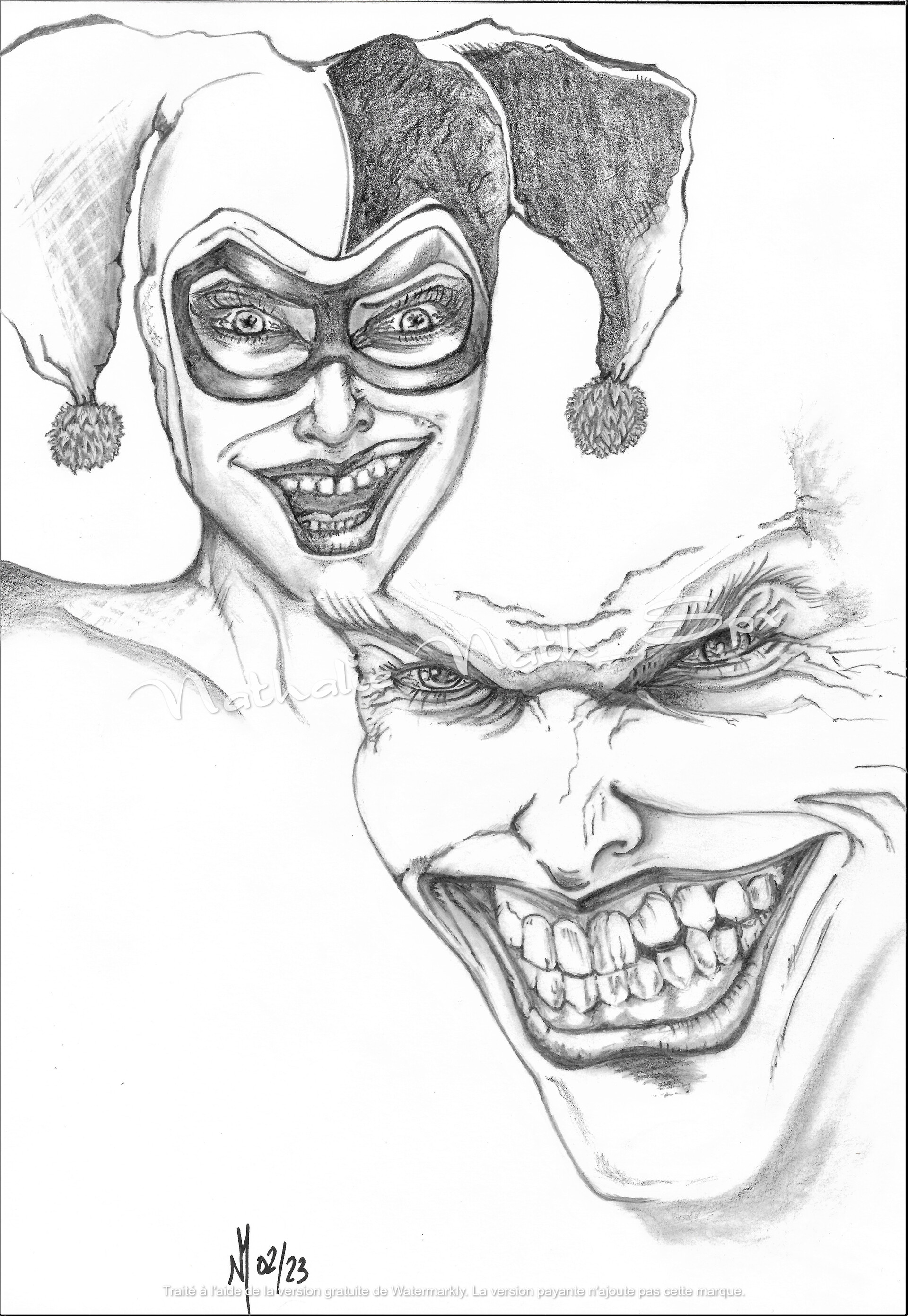 how to draw the joker and harley quinn