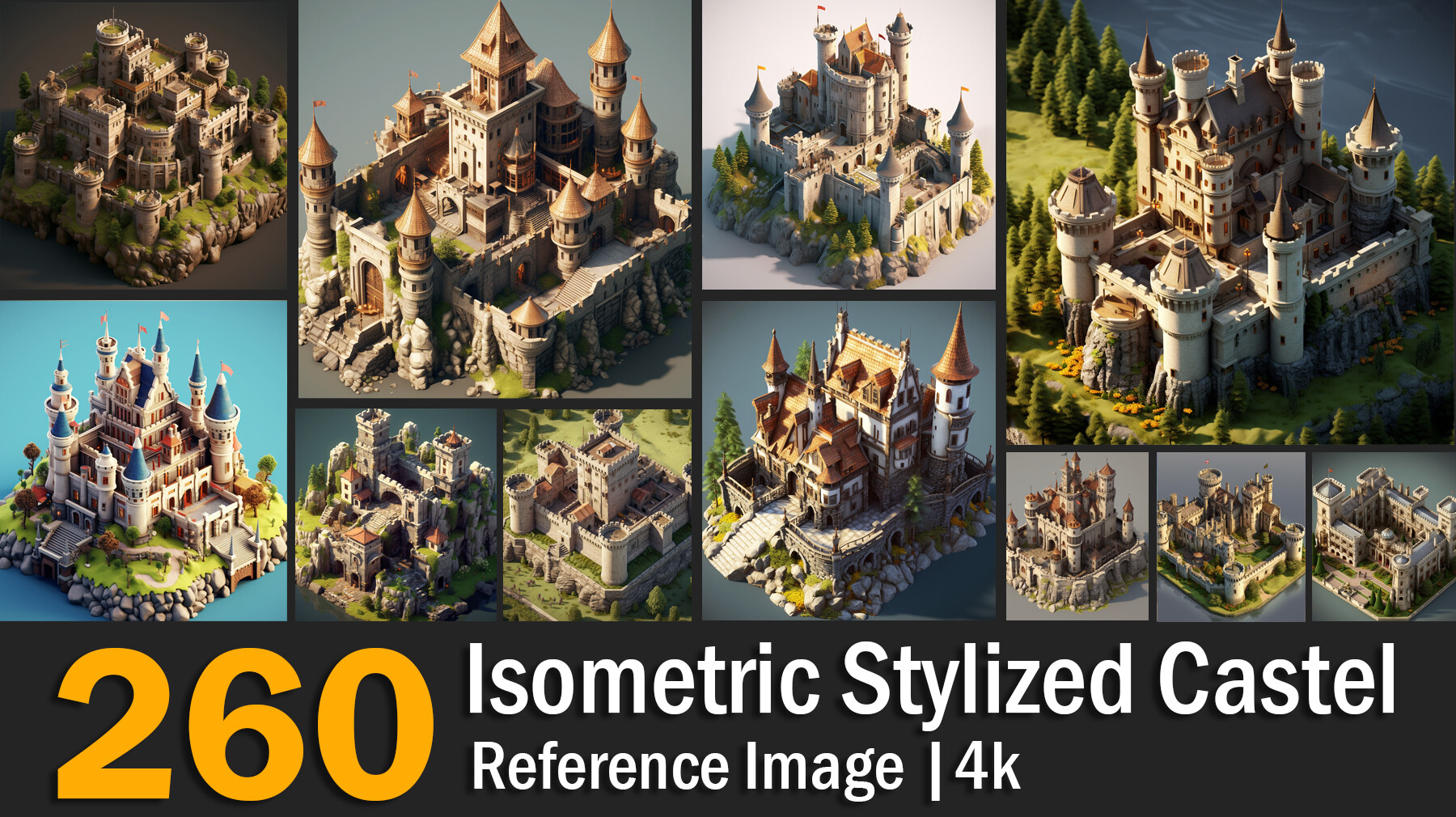 Lumière - Isometric Stylized Castel | Reference Images | 4K