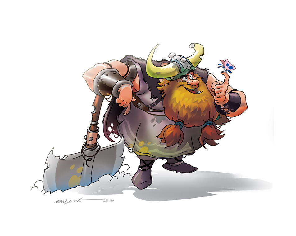 ArtStation - Funny viking with his new friend...