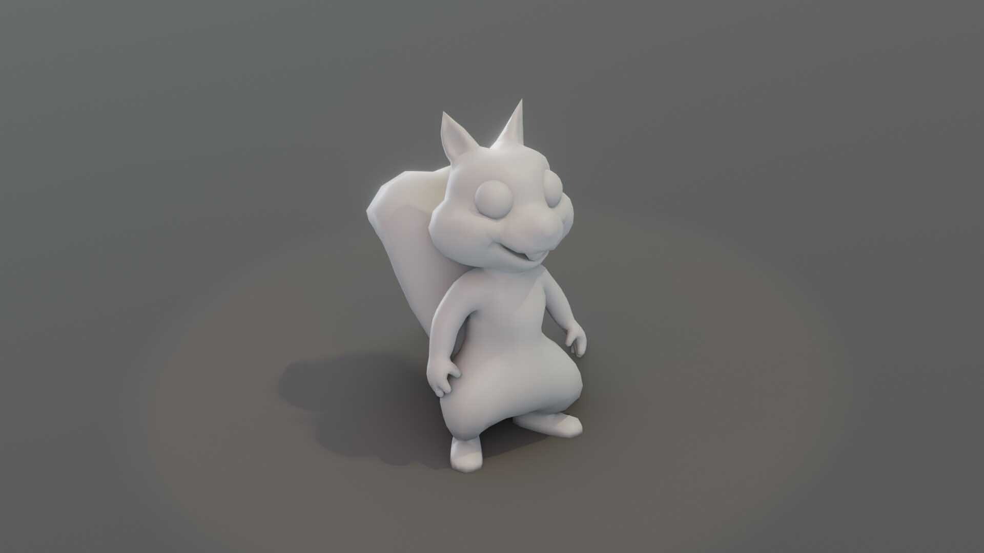 ArtStation - Cartoon Squirrel Animated and Rigged Base Mesh 3D Model