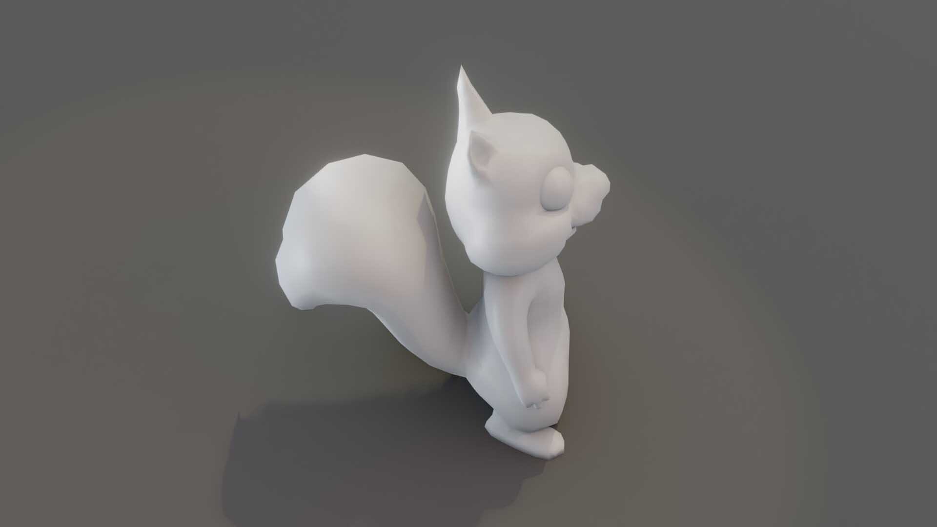 3D Disco - Cartoon Squirrel Animated and Rigged Base Mesh 3D Model