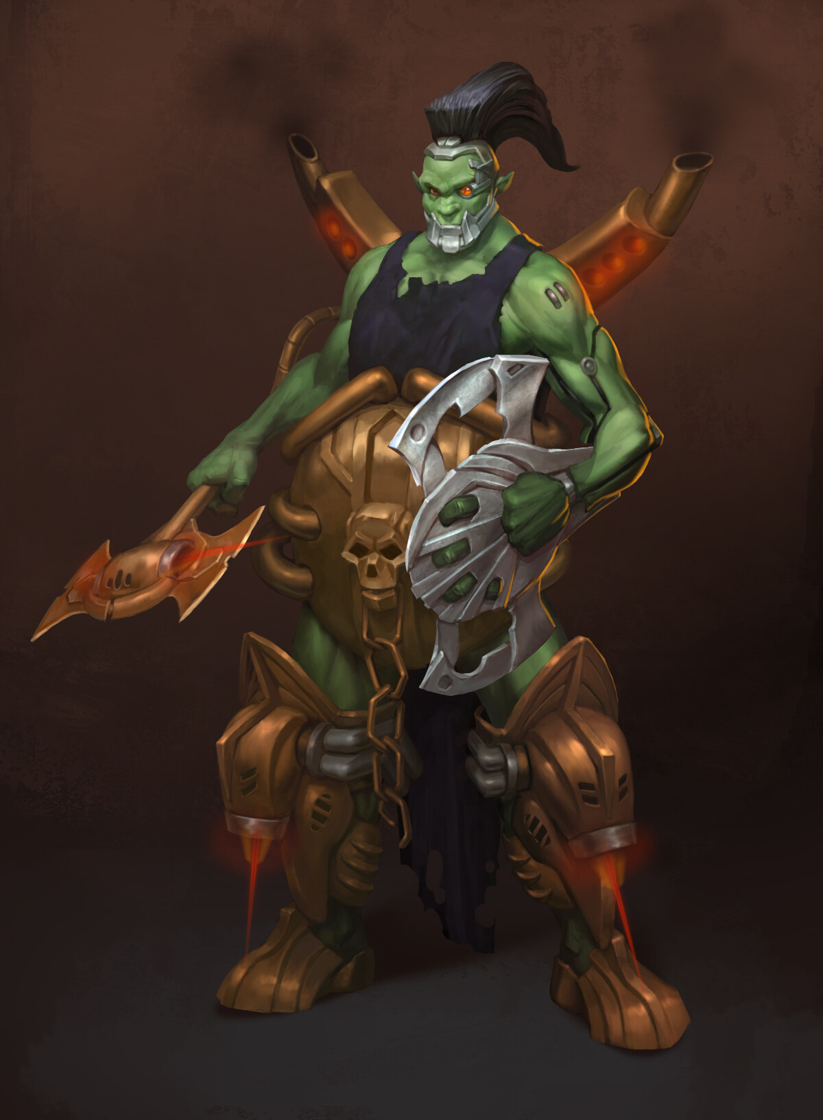 ArtStation - cyber diesel punk orc