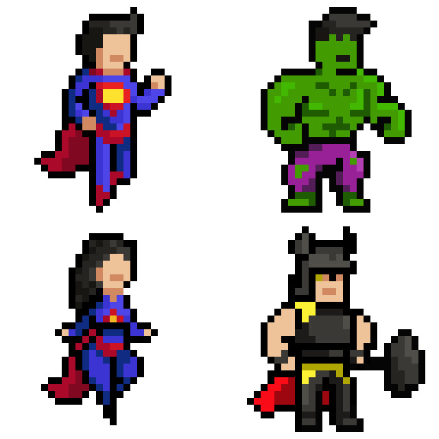 Superhero Pixel Art ArtStation Marvel & DC