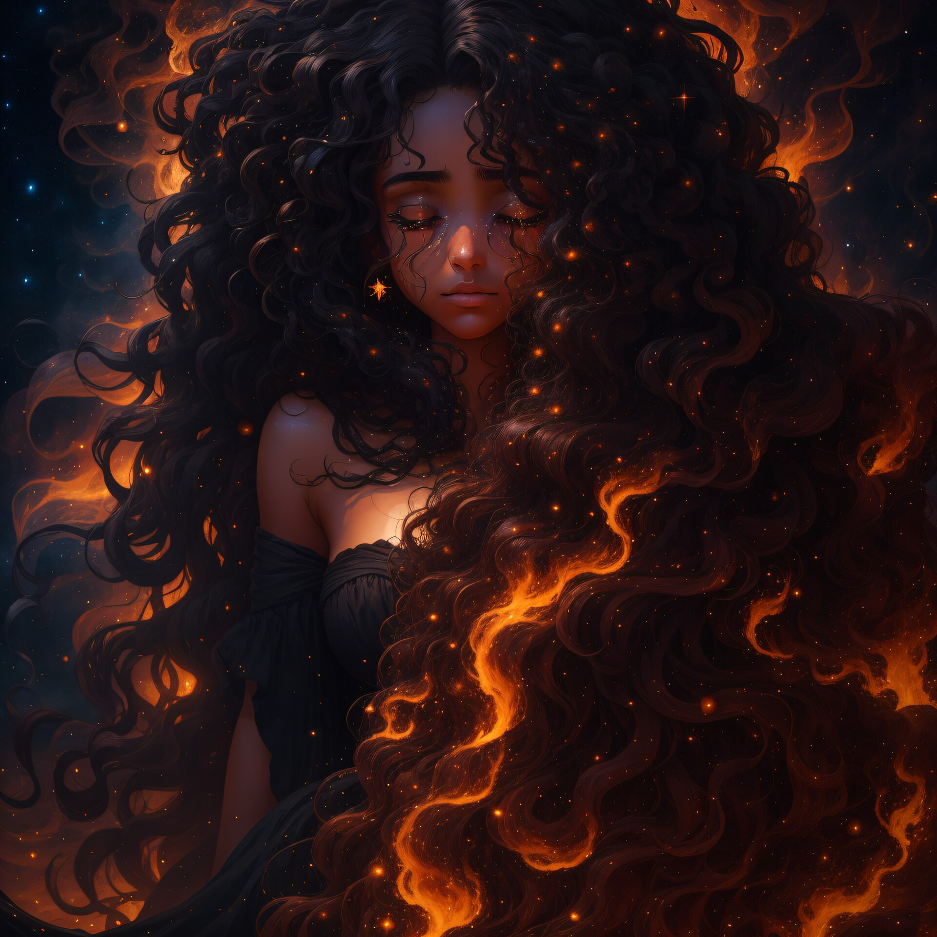 ArtStation - Inward Inferno: Embracing the Flames Within