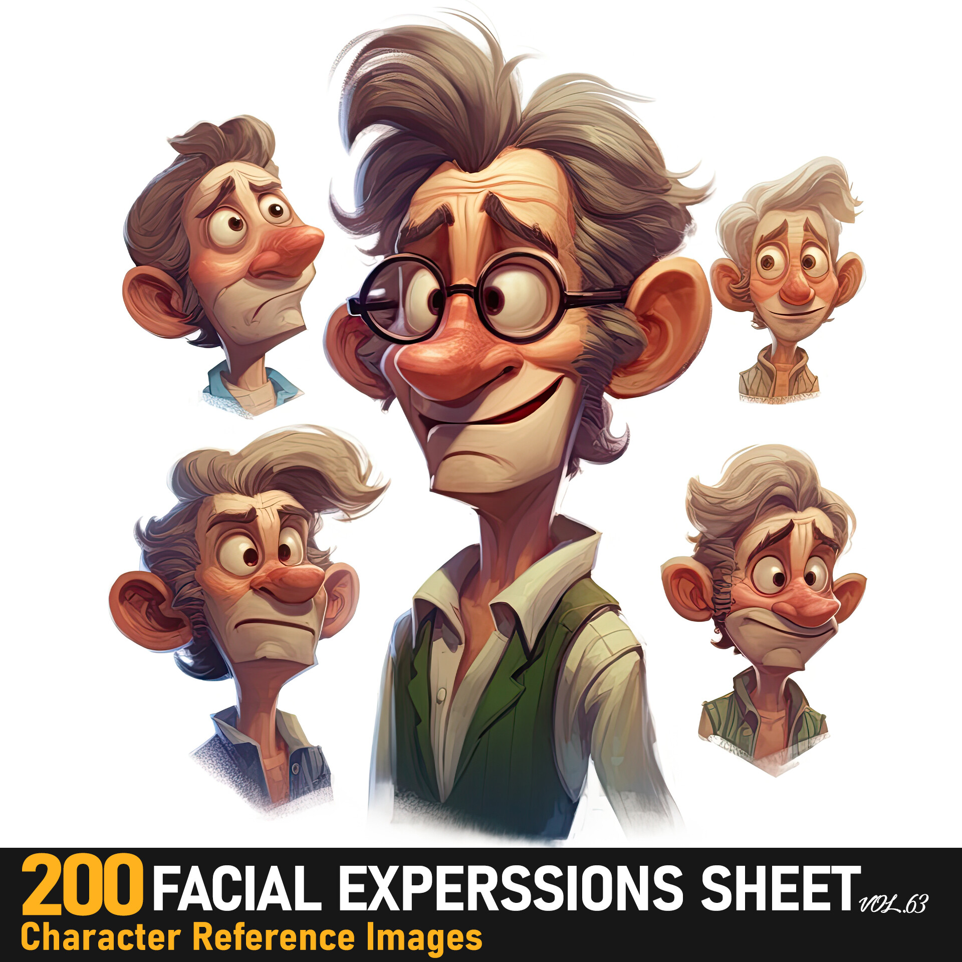 ArtStation - facial expressions sheet VPL.63|4K Reference Images