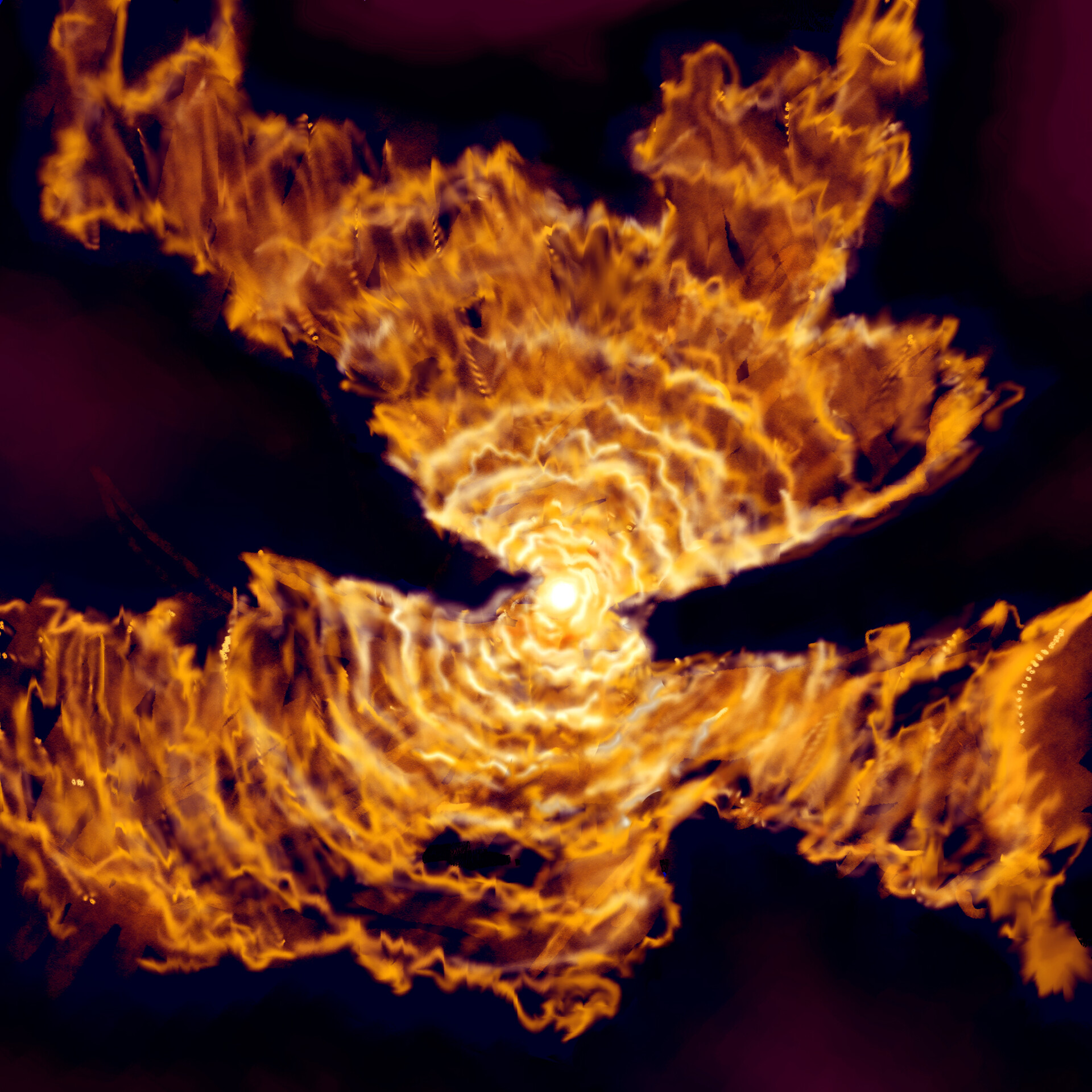 ArtStation - Exploding Star inside Dust/Gas Cloud