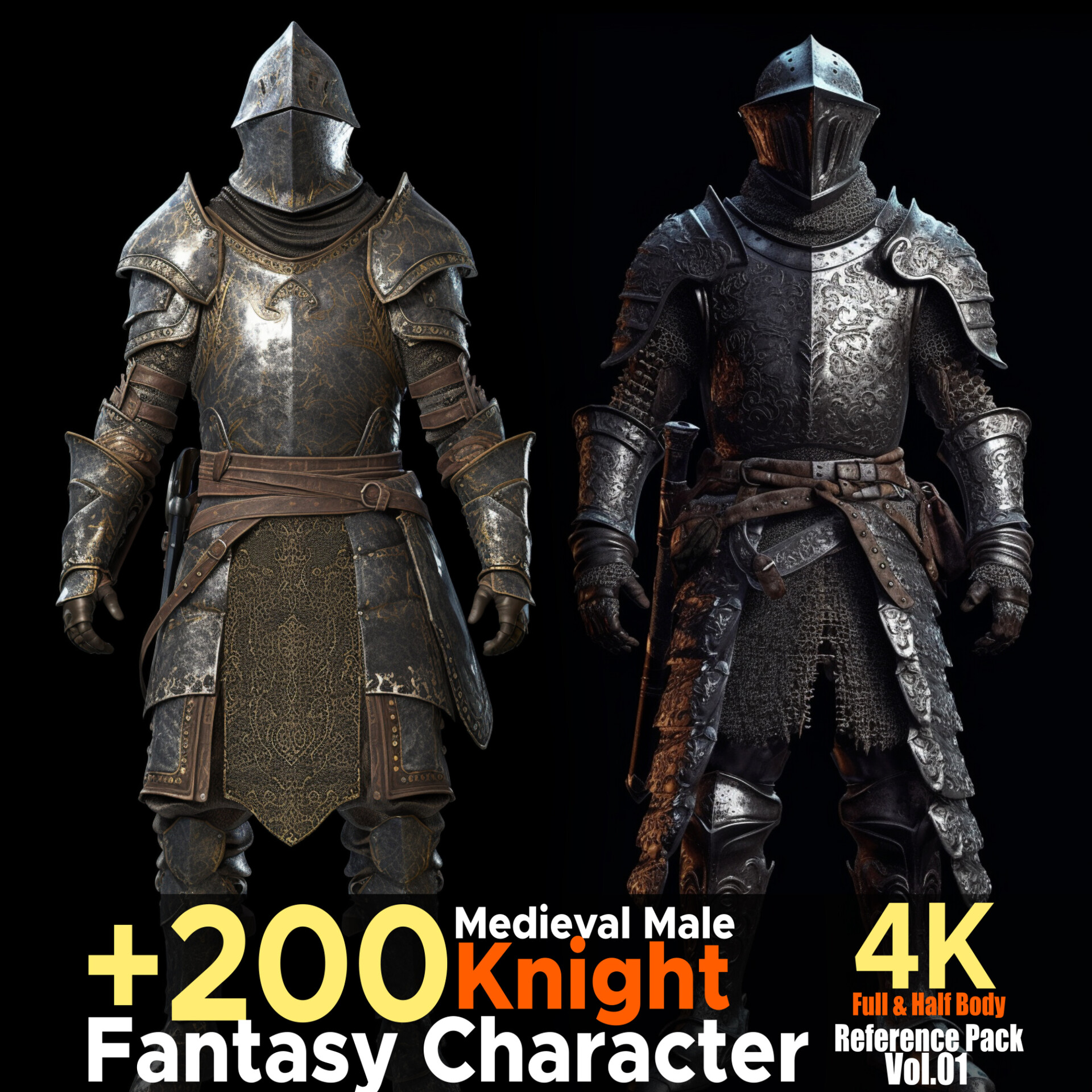 ArtStation - +200 Medieval Male Knight (Fantasy Character) Vol.01 | 4K ...