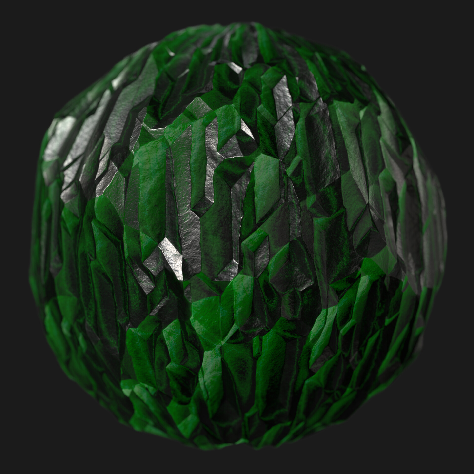 ArtStation - Emerald Raw Crystal PBR material 001