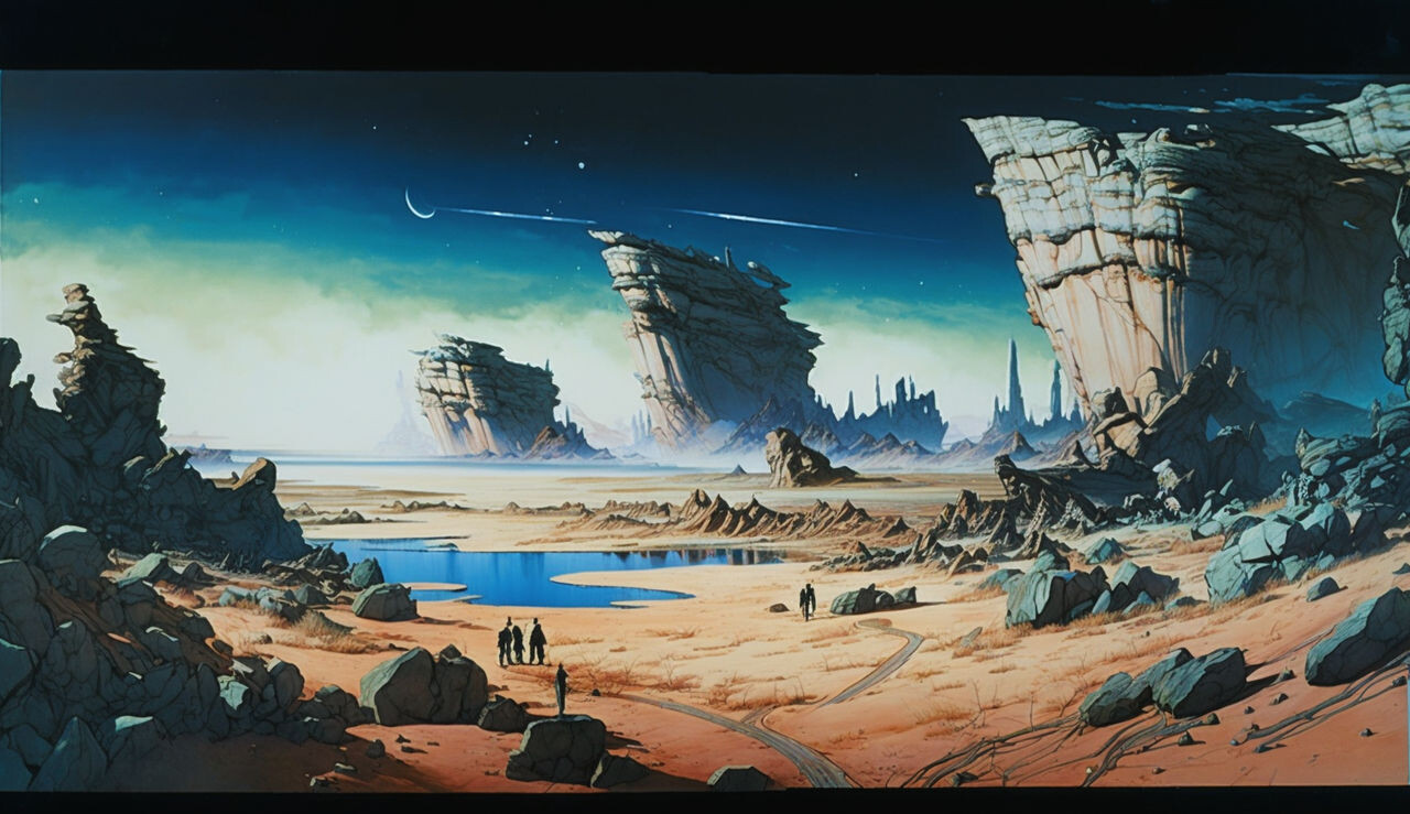 ArtStation - AIRneum salt desert landscape - A science fiction Comic strip