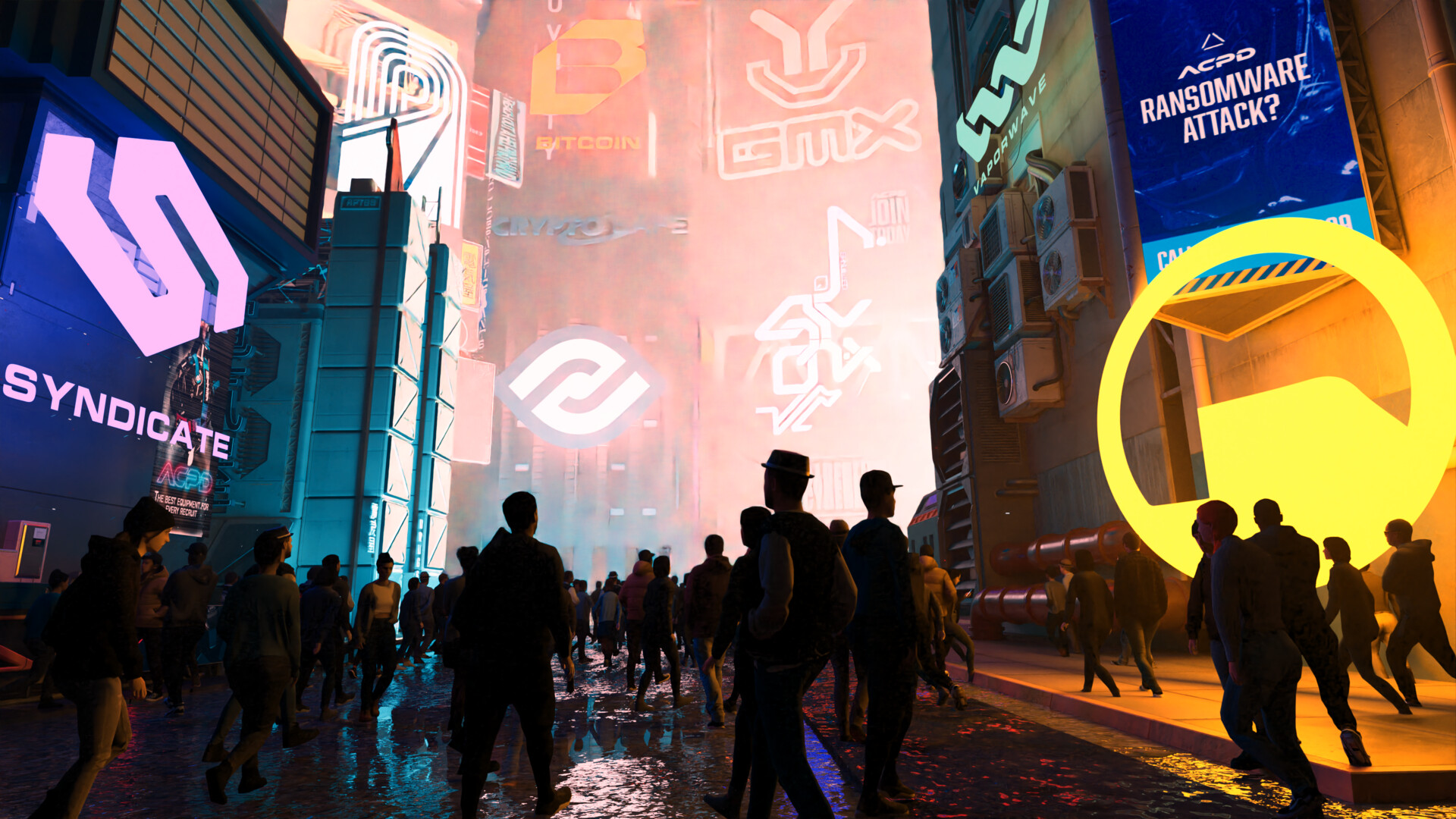 ArtStation - Cyberpunk City with Neon Signs