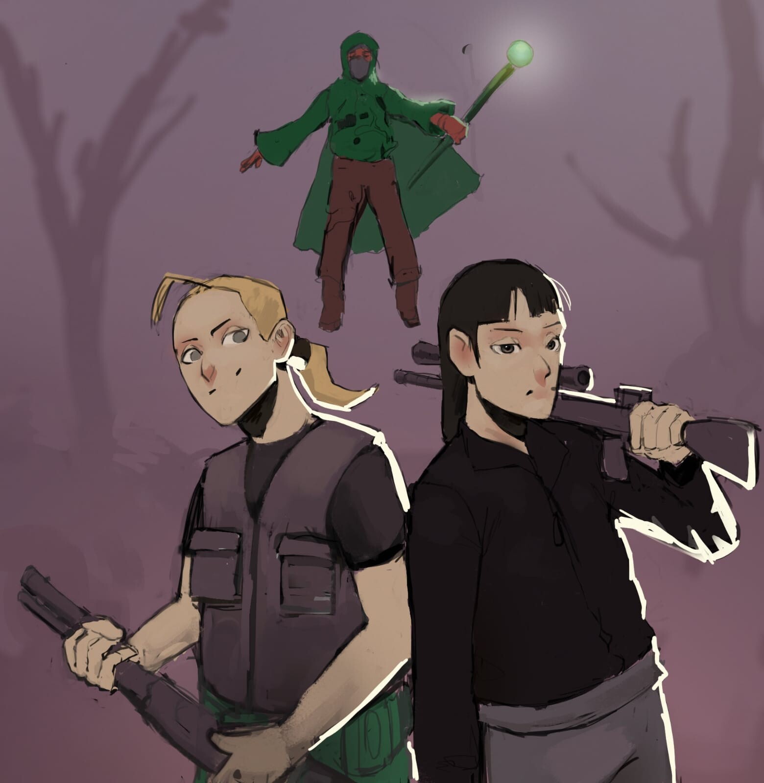 ArtStation - Duas mulheres e uma bruxa