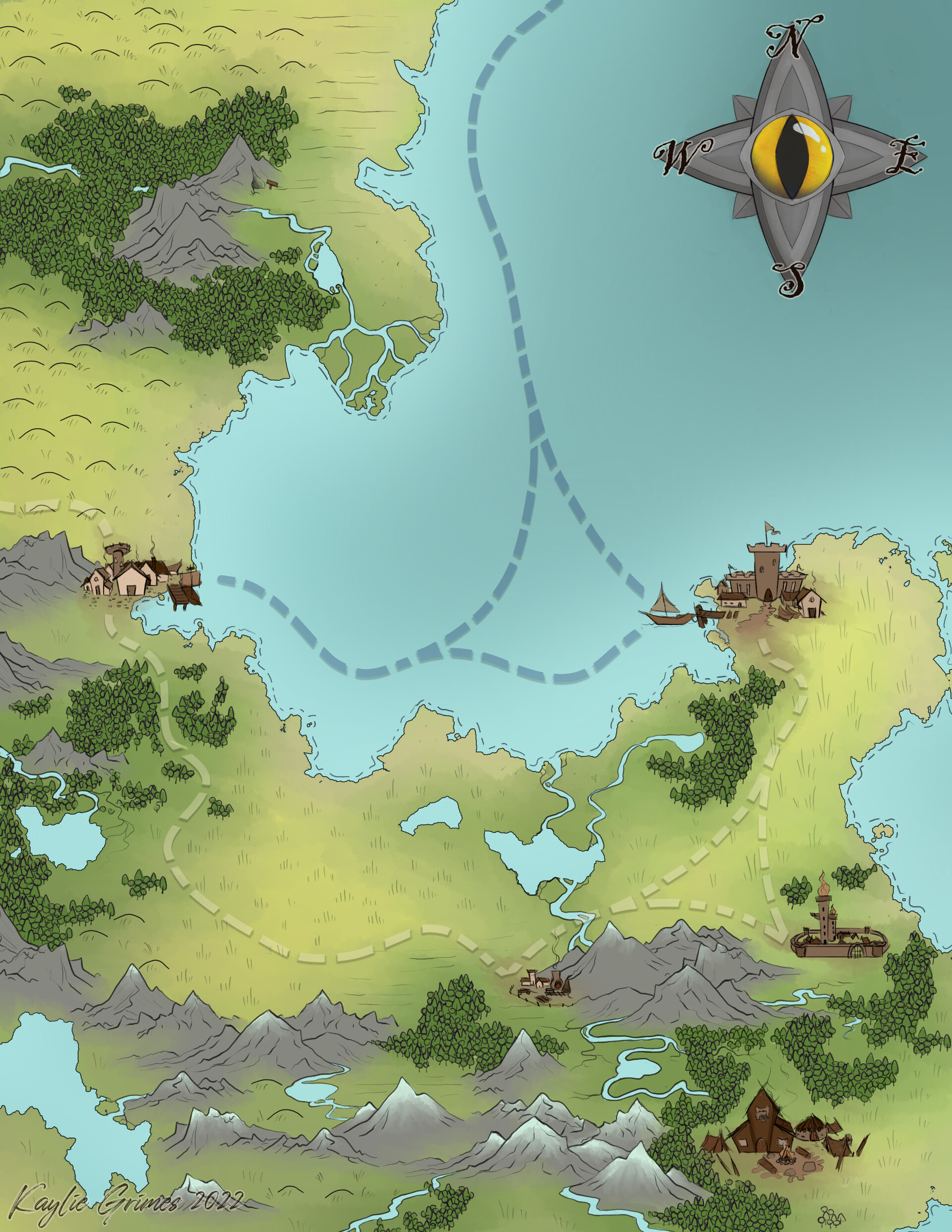 ArtStation - Fantasy Map of Phohen