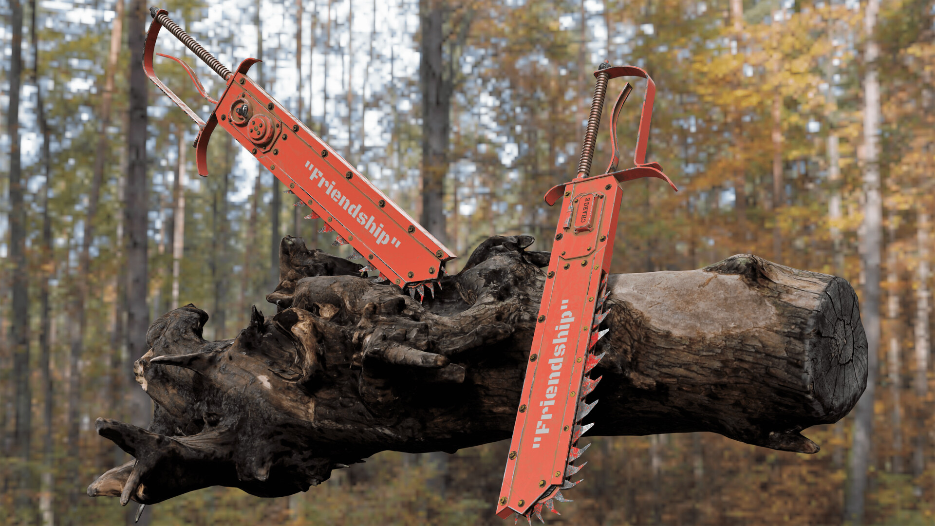 ArtStation - Chainsaw-sword "Friendship"