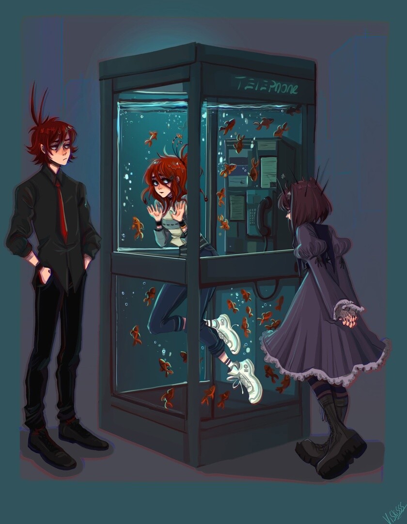 ArtStation - Goldfish phone booth