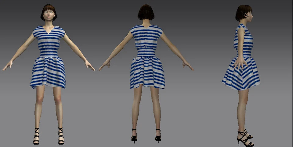 ArtStation - Striped Dress