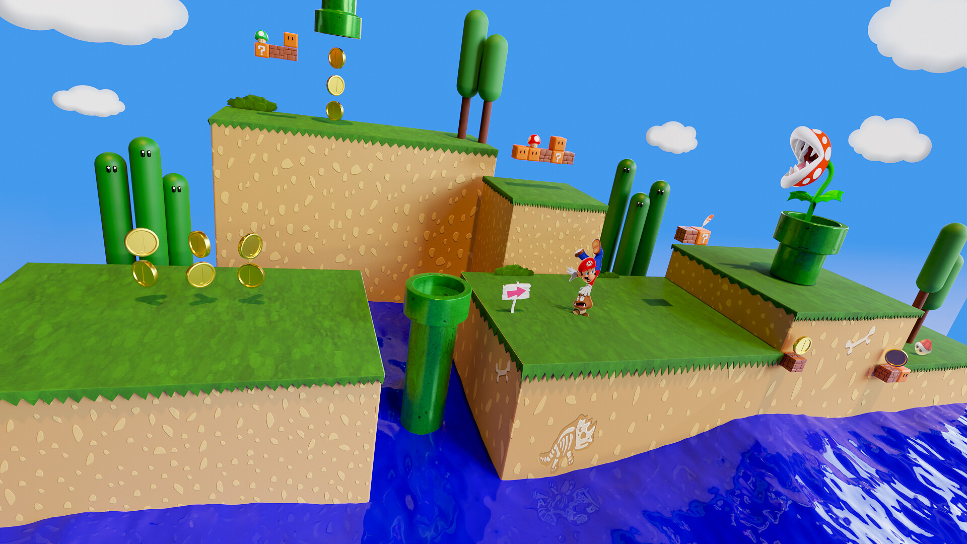 ArtStation - Fan art Super Mario Bros word