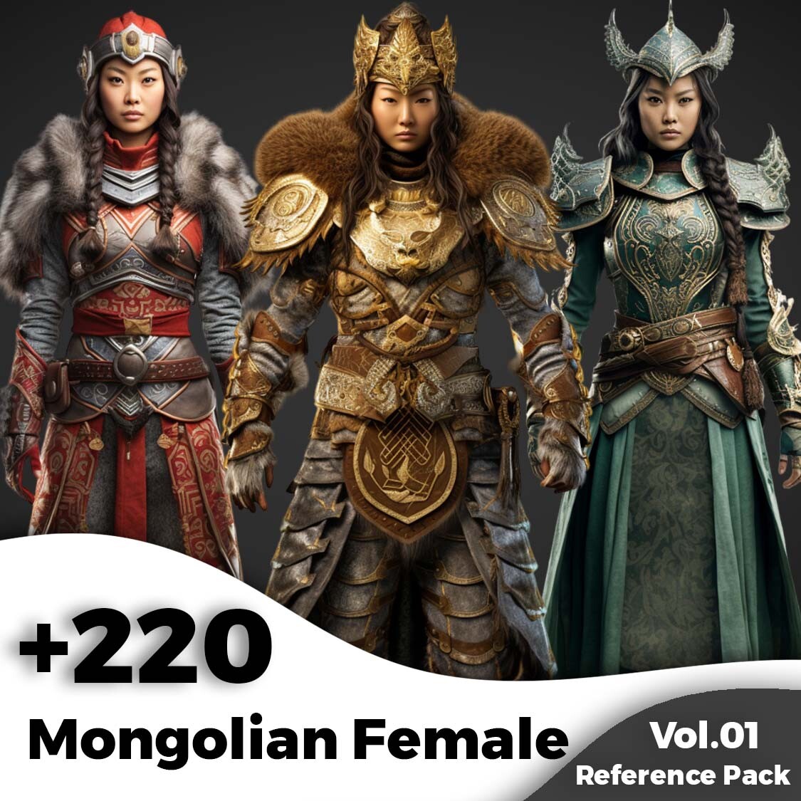 ArtStation - +220 Mongolian Armored Female Concept (4k)