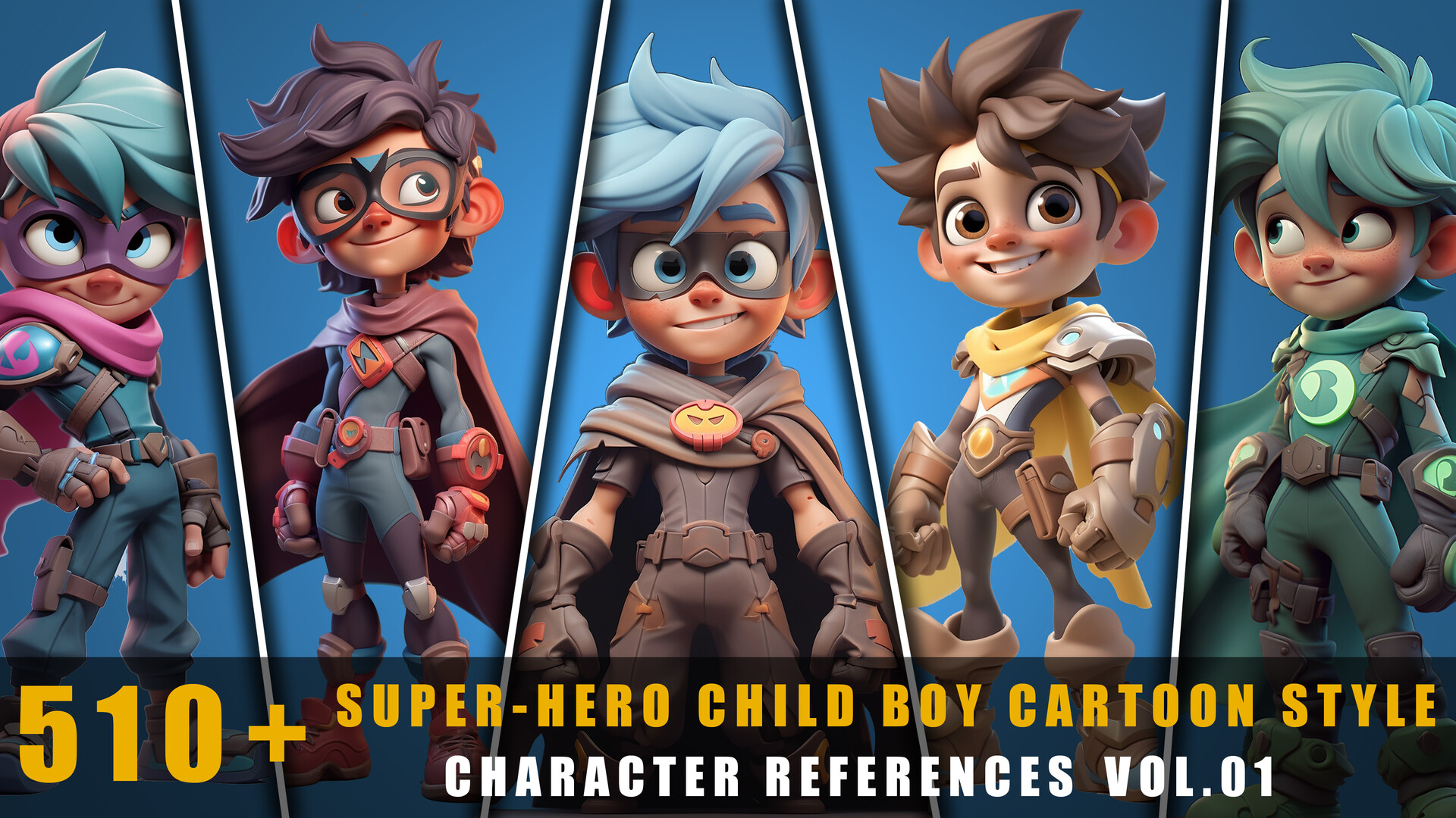 WaterLaw's Studio - 510+ Super-Hero Child Boy Cartoon Style - Character ...