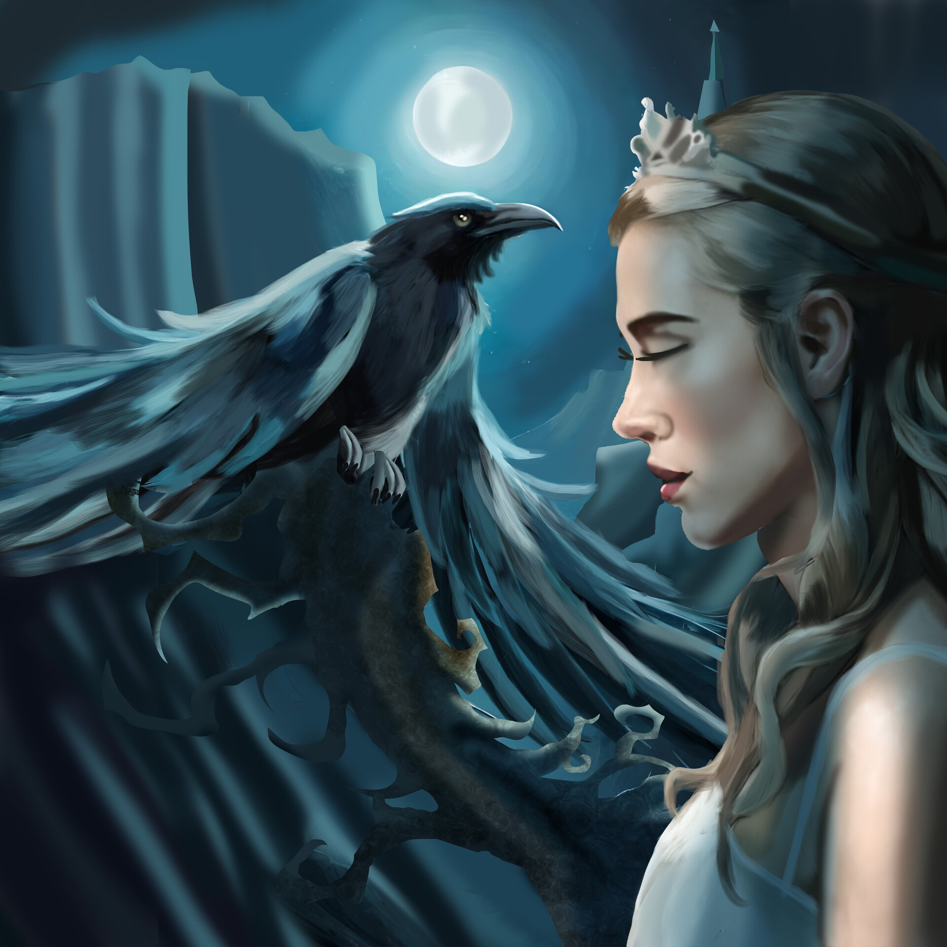 ArtStation - The crow and the princess