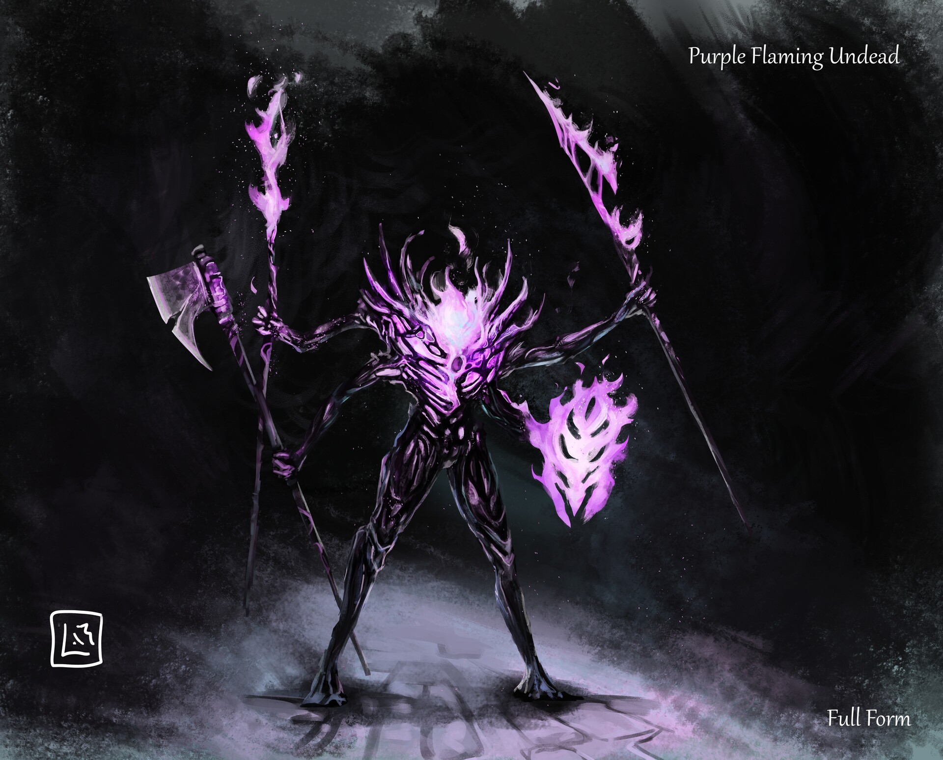 ArtStation - Purple Flaming undead