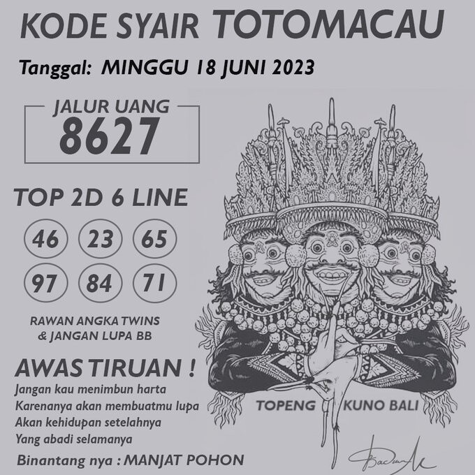 ArtStation - Kode Syair Bali Toto Macau - MINGGU 18 JUNI 2023