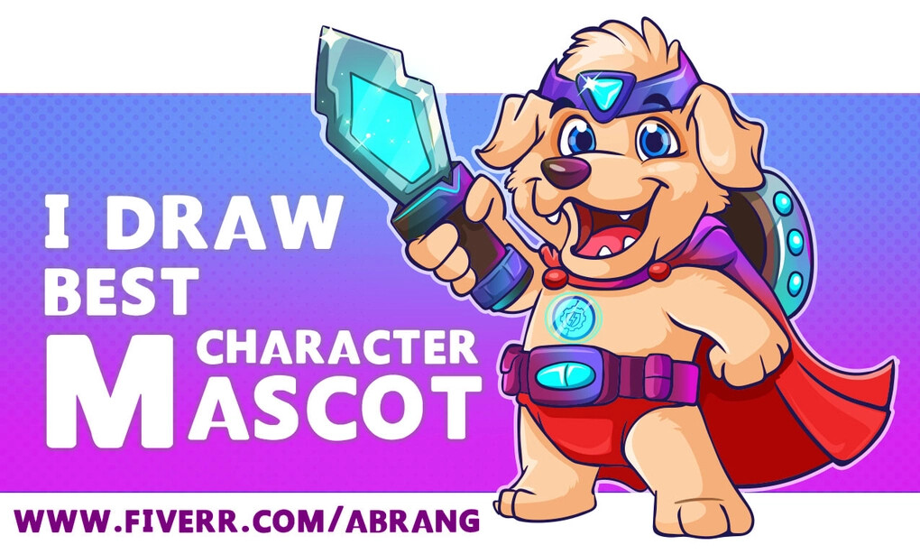 ArtStation - Mascot of a dog in superhero pose