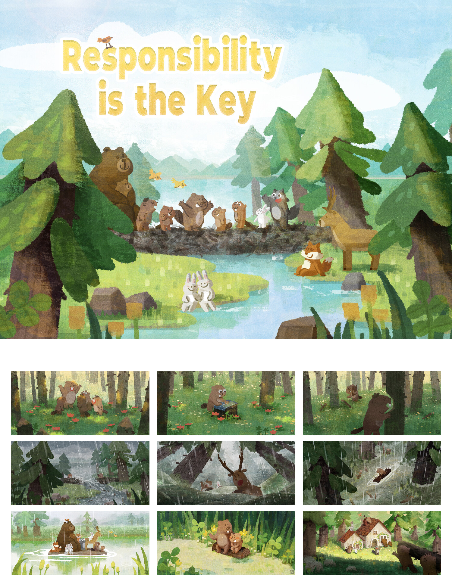 ArtStation - Children's Book: Responsibility is the Key