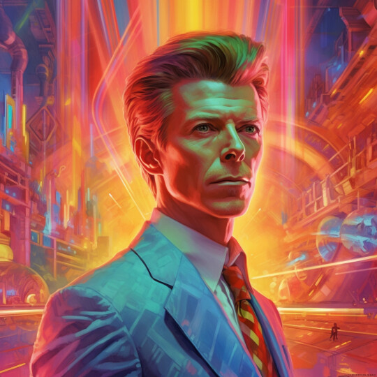 ArtStation - young handsome david bowie as a space business tycoon