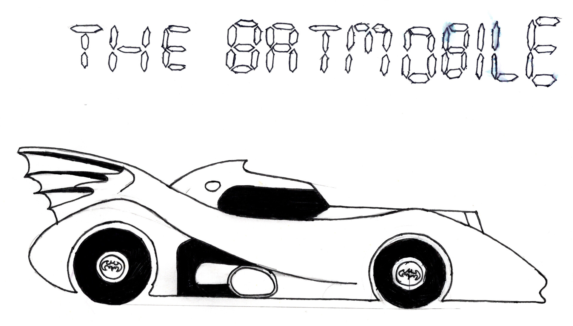 how to draw batmans car step by step