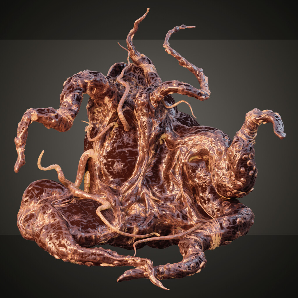 ArtStation - Semı procedural shader + Semi procedural sculpted Monster tentacles